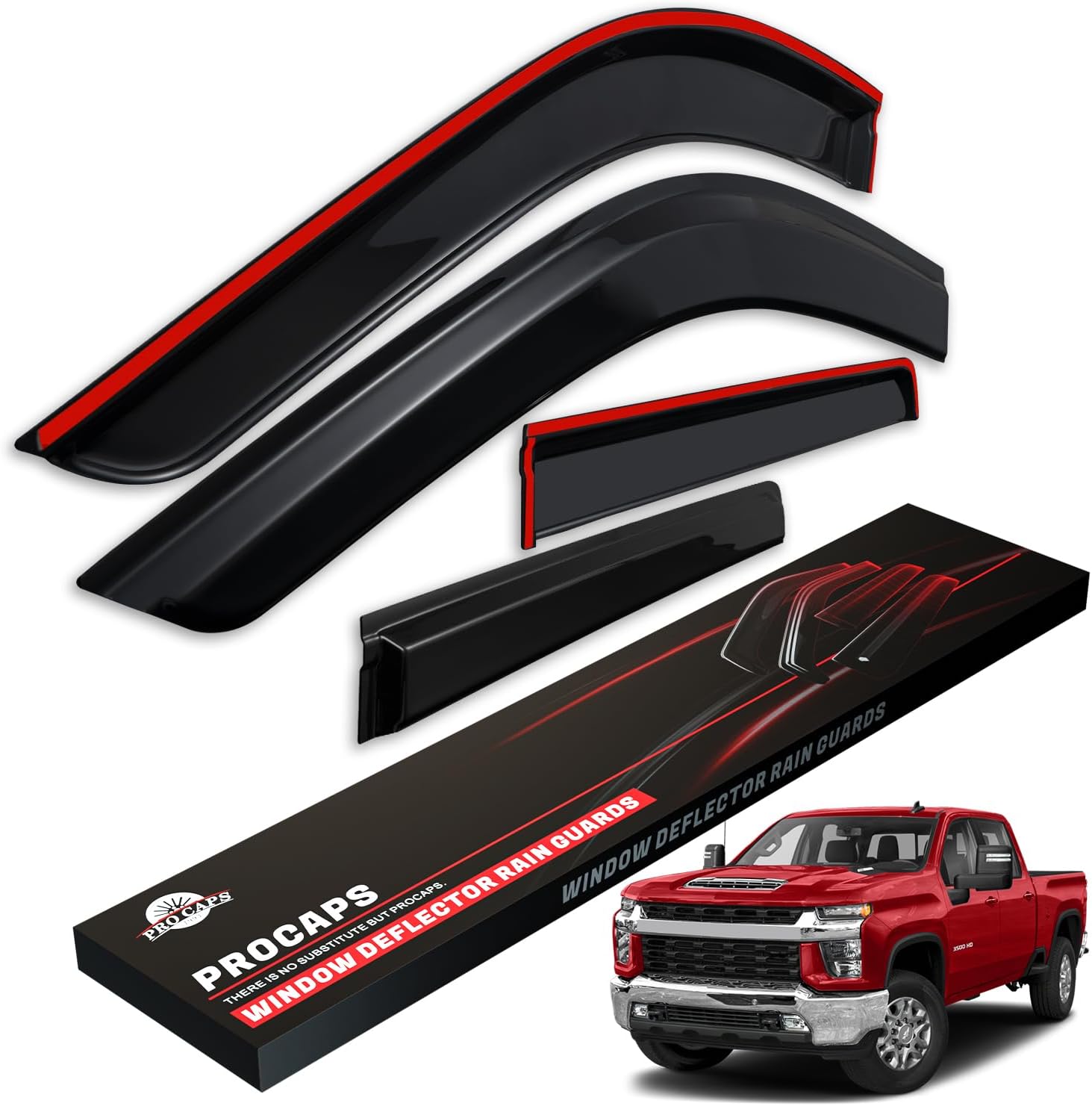 Amazon.com: ProCaps Tape-On Side Window Rain Guards for 2019-2024 Chevy ...