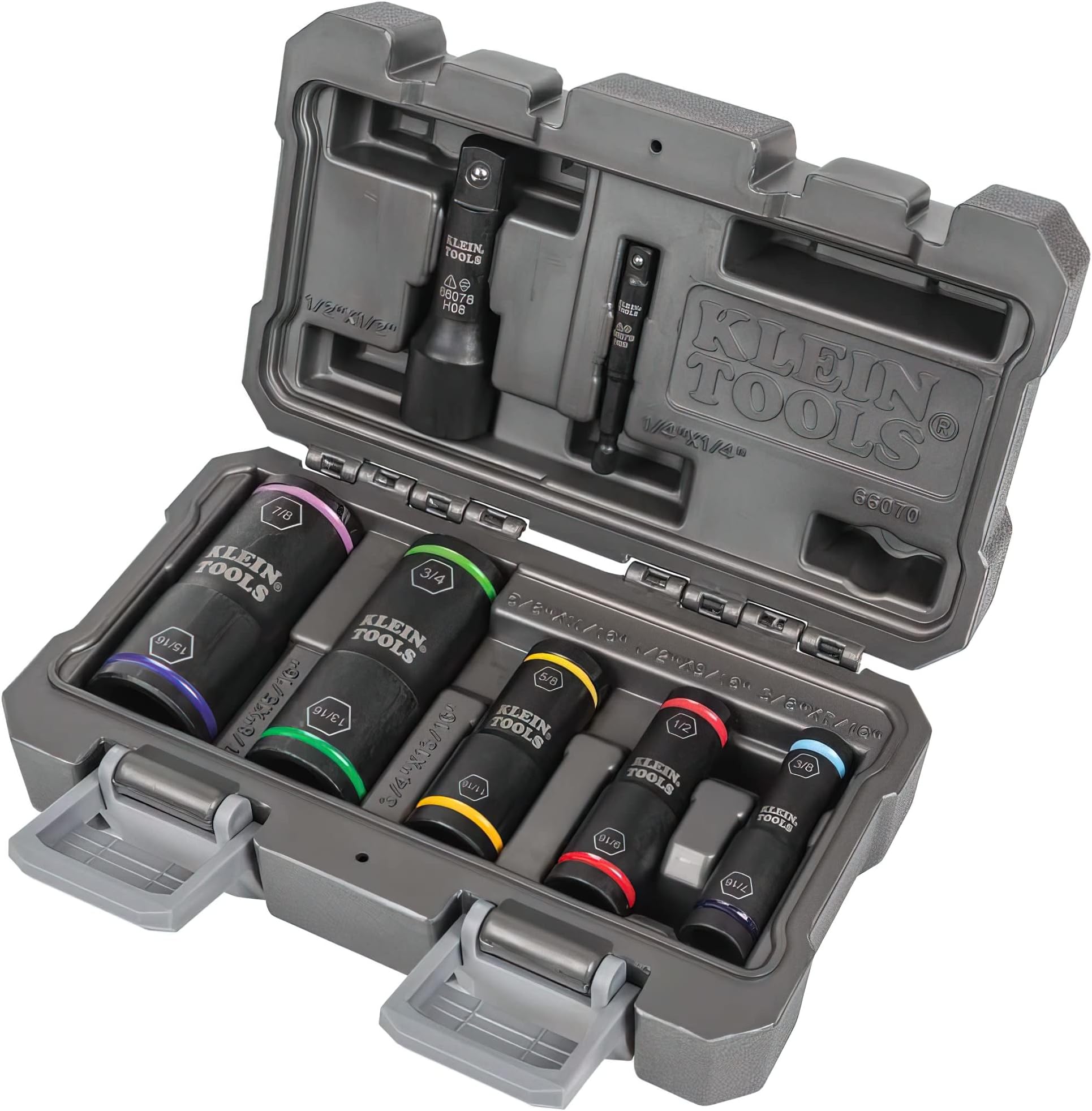 Klein Tools 66070 Impact Socket Set, Five Impact Driver Flip Sockets ...
