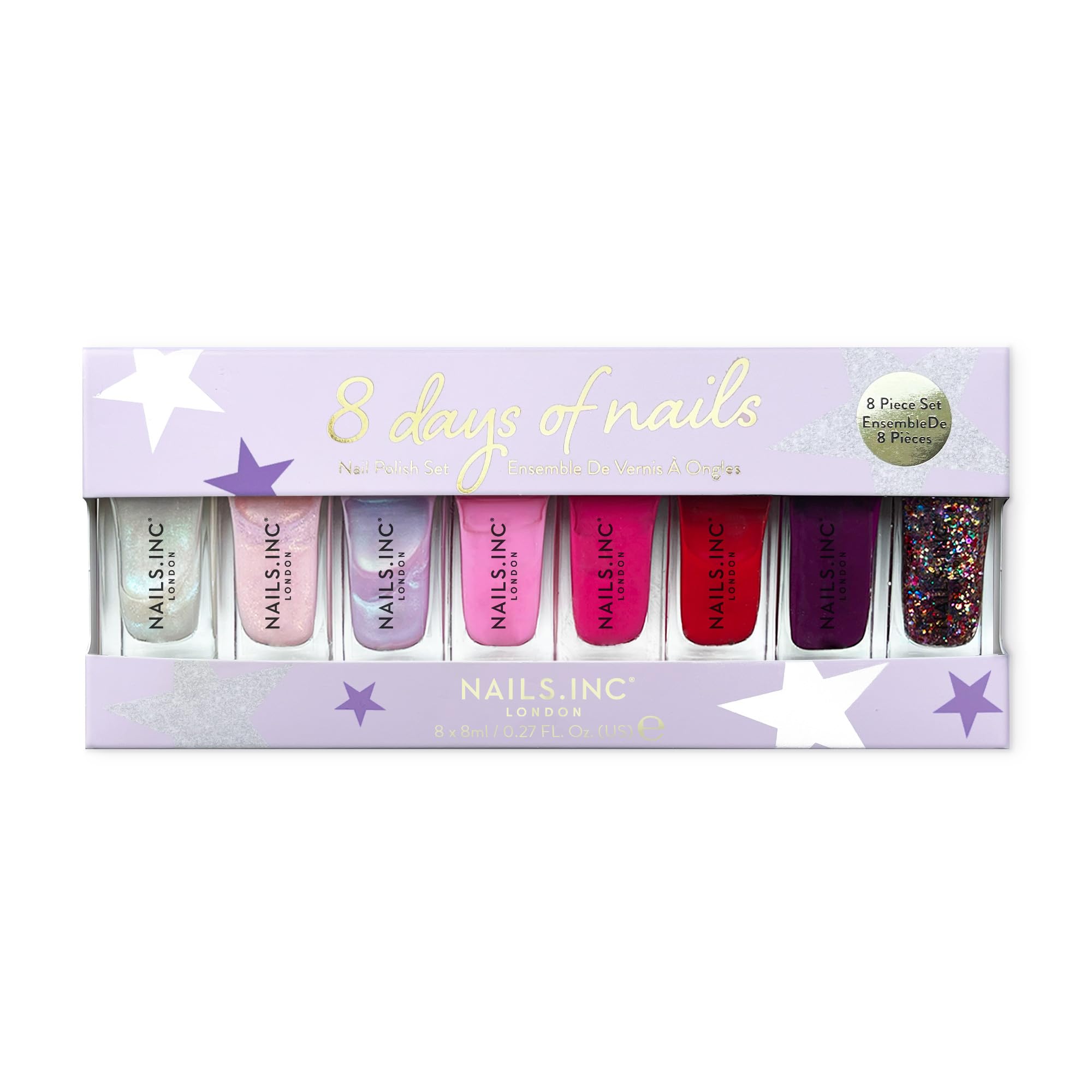 Amazon.com : Nails.INC 8 days of Nails 8-Piece Miniature Nail Polish ...