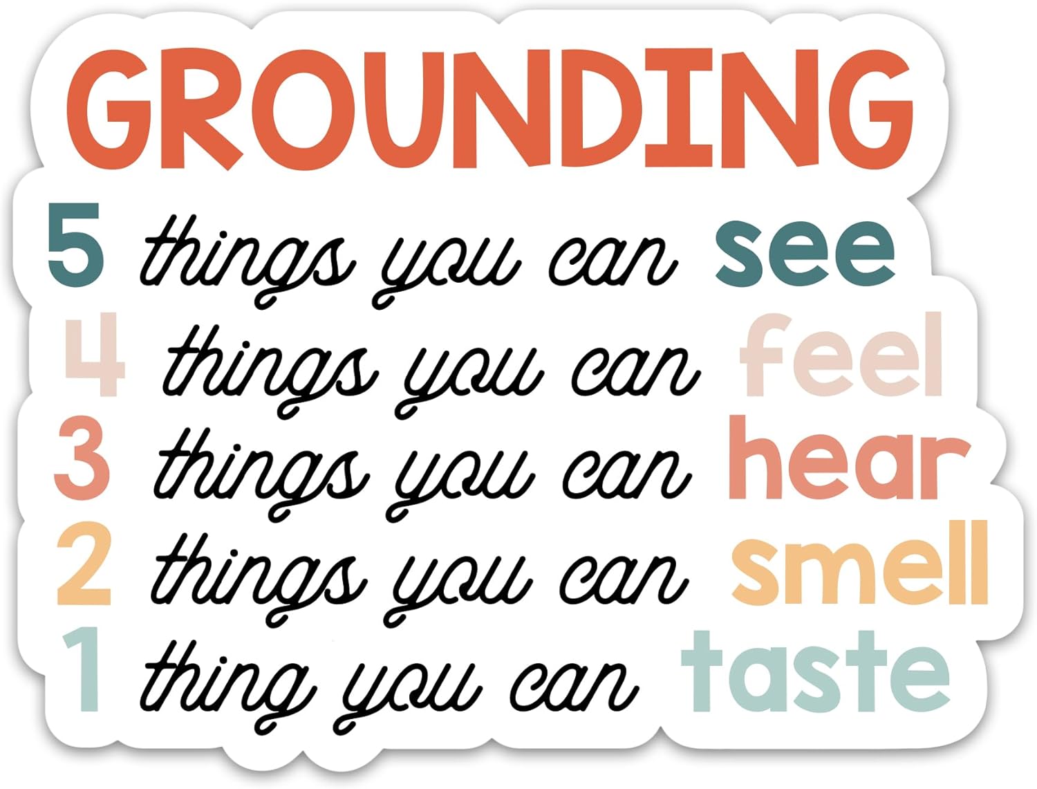 Amazon.com: TANGOGLAM 5-4-3-2-1 Grounding Method for Anxiety Autism ...