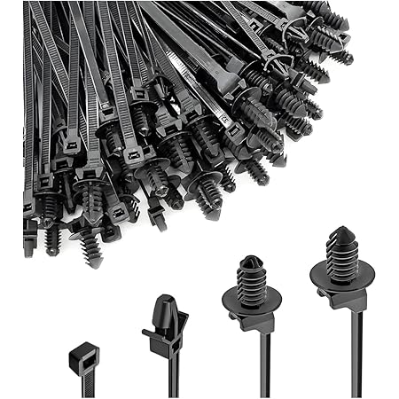 Amazon.com: BENLIUDH Push Mount Wire Ties, Snap in Zip Tie Automotive ...