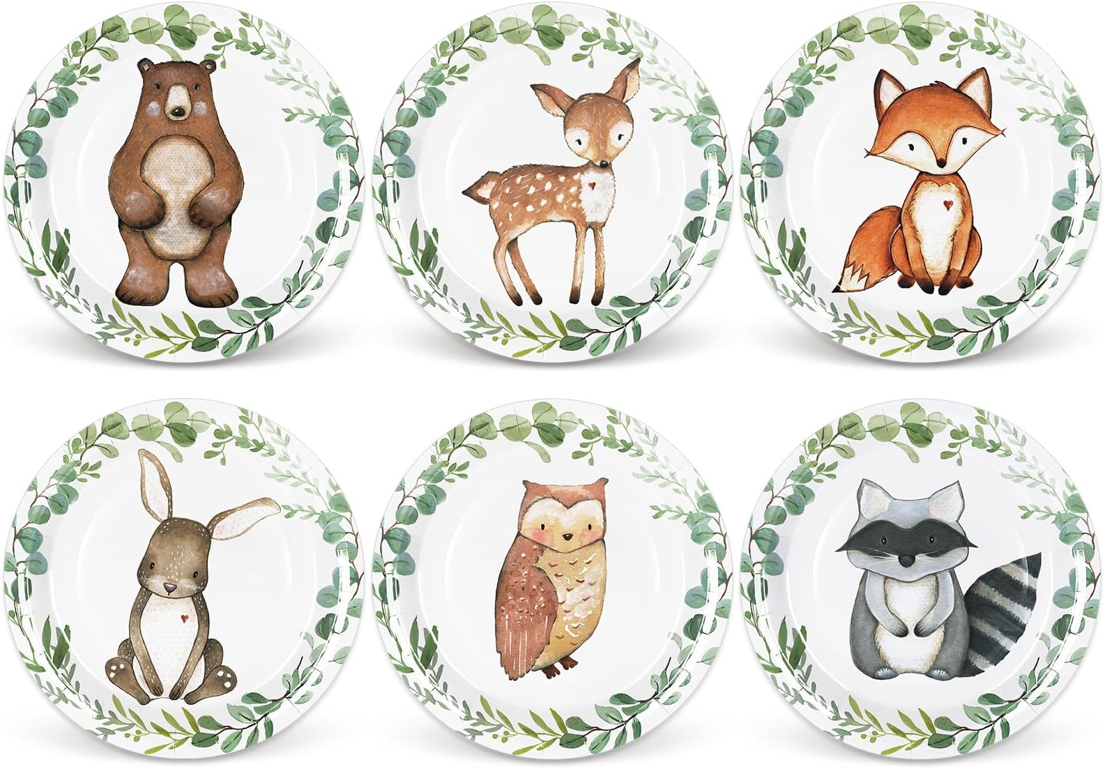 Amazon.com: BLUE PANDA 48 Pack Cow Print Paper Plates for Barnyard ...
