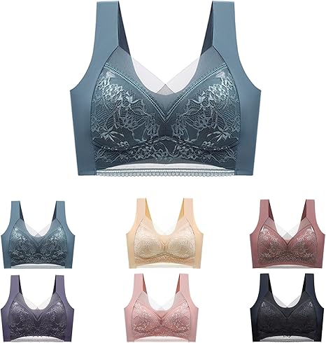 Lily Bras for Older Women Front Close, Seamless Beautiful Back Thin ...