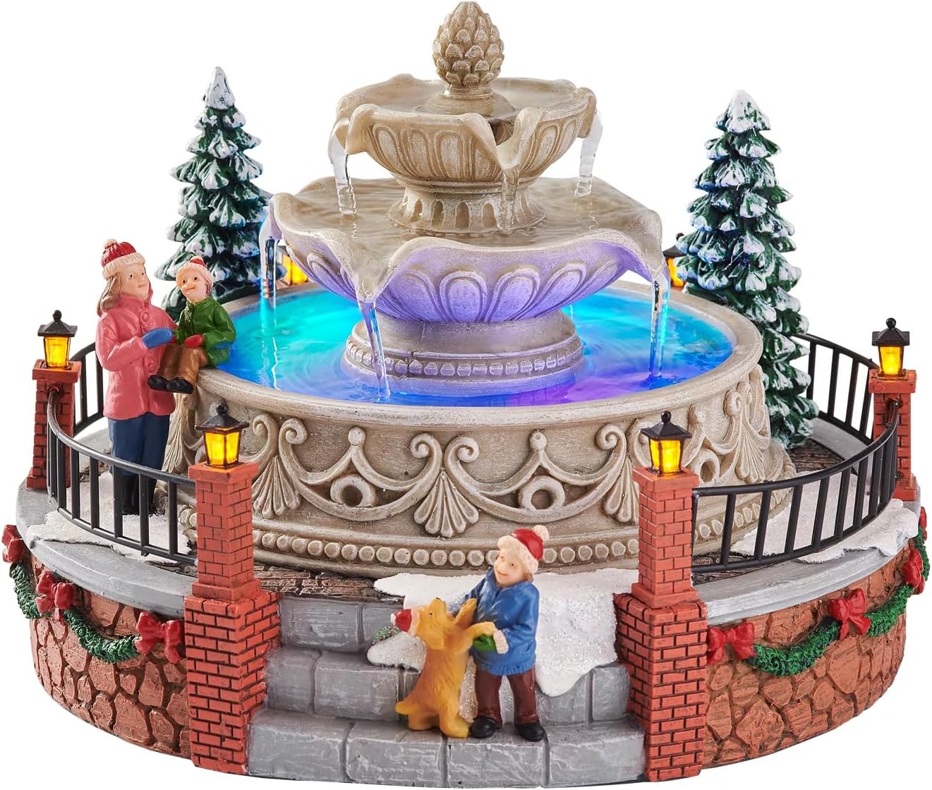 Amazon.com: Department 18 Christmas Snow Village Holiday Fountain with ...