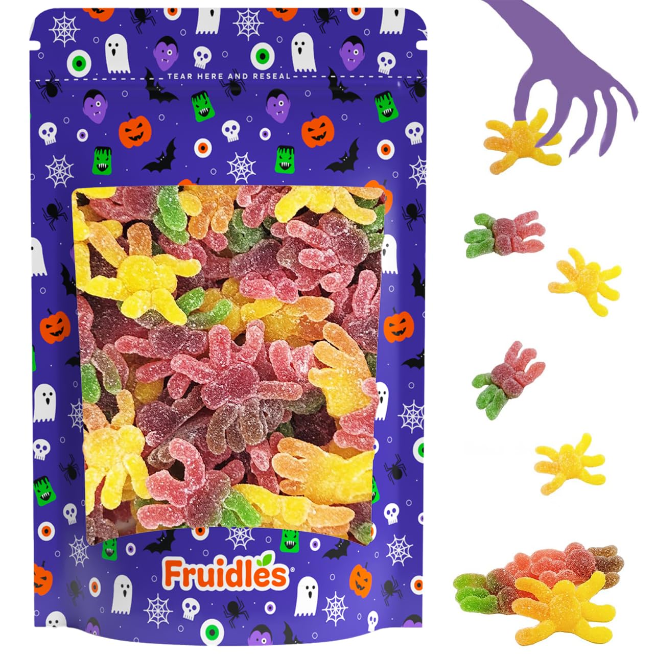 Amazon.com : Fruidles Halloween Hair Spiders Gummies, Fun And Festive ...