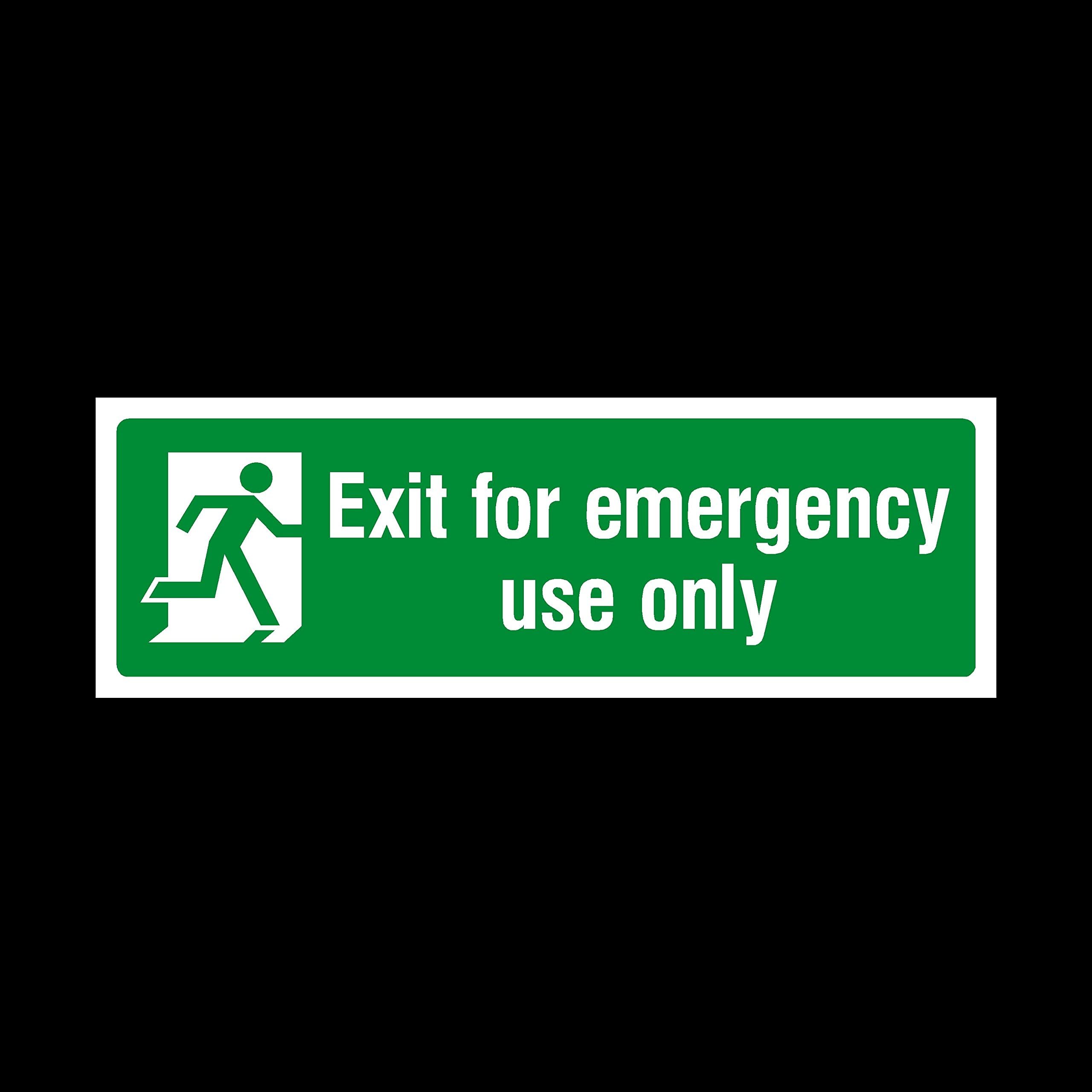 Exit for emergency use only 300x100mm Sticker/Self Adhesive Sign - Fire ...