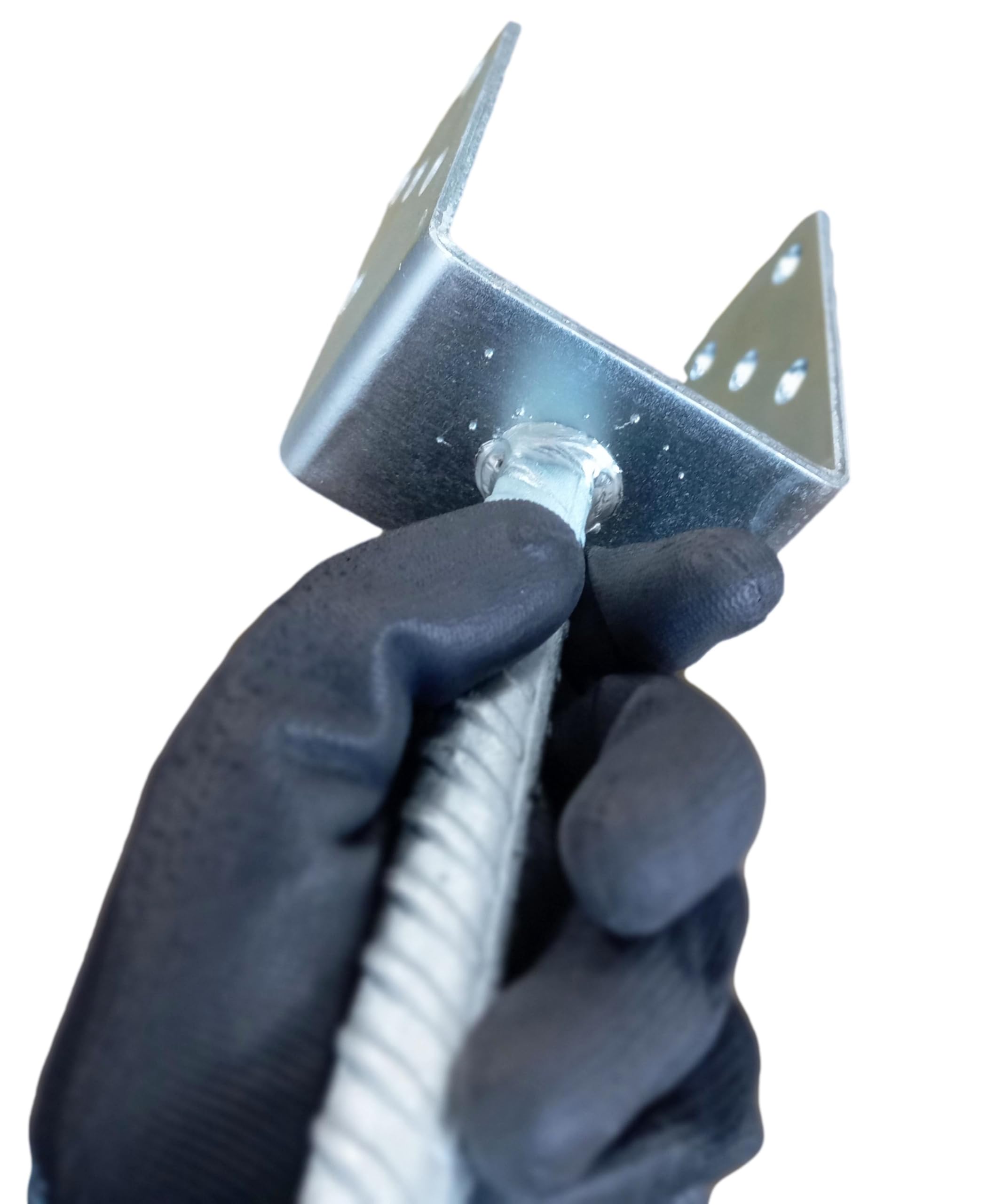 HAFD Adjustable U-Type Silver Fence Post Support 4mm Thick Galvanised ...