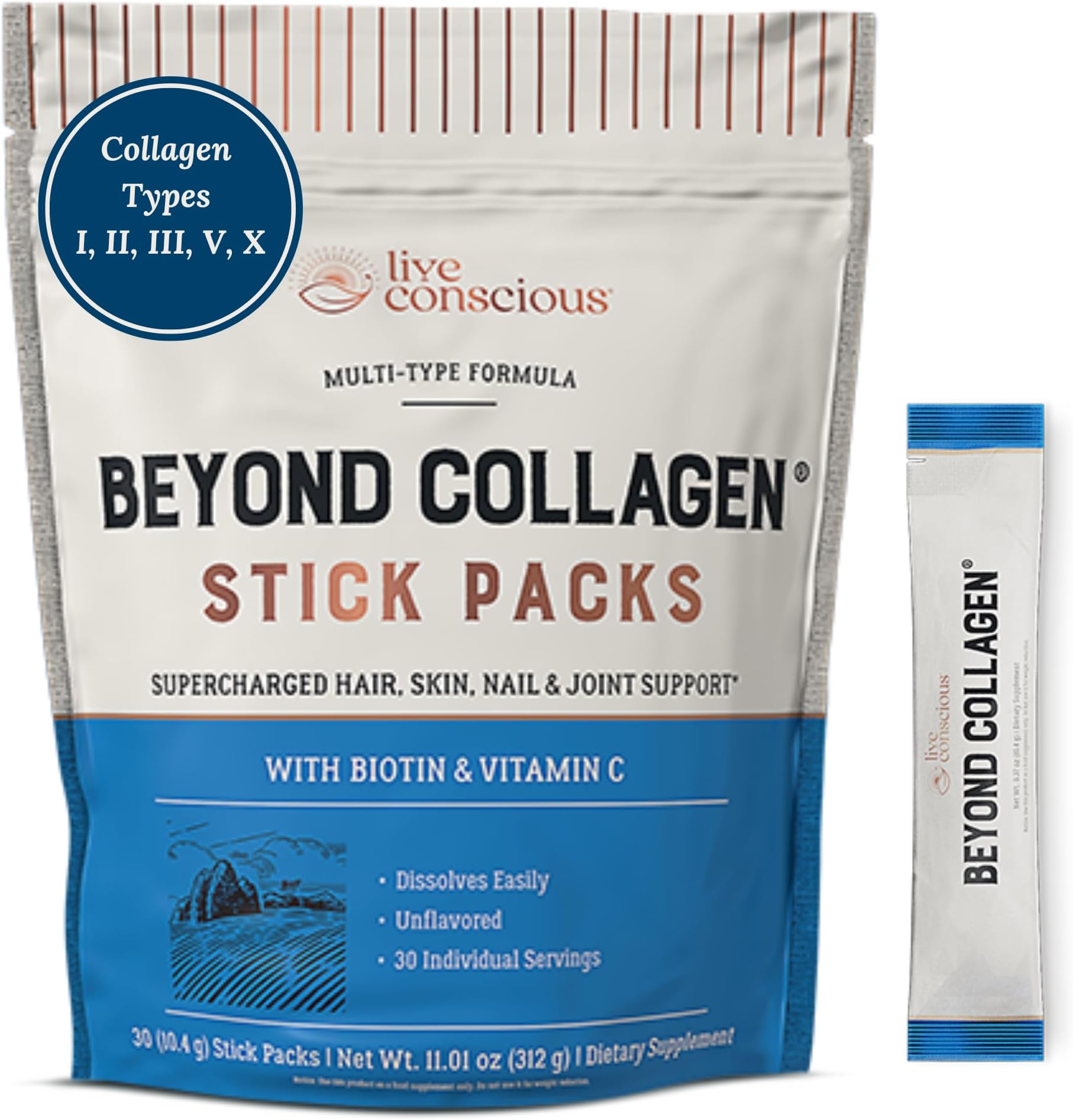 Amazon.com: Live Conscious Beyond Collagen Peptides Powder Unflavored ...