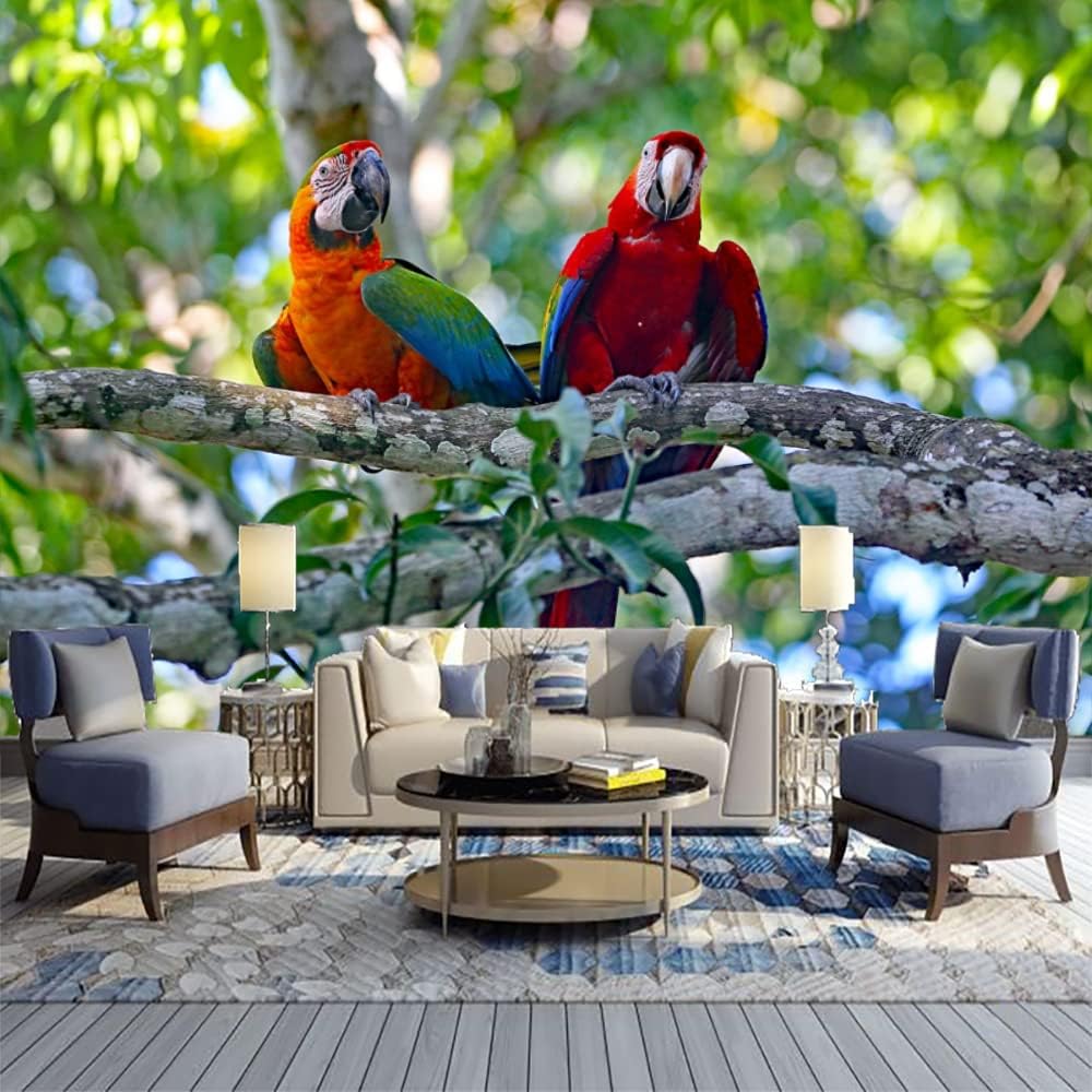 Amazon.com: Wall Mural Parrot Large Wallpaper Branch Art Decor ...