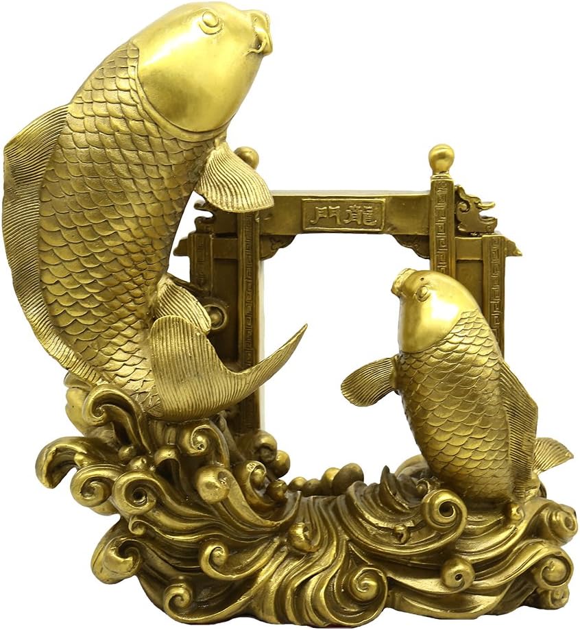 Amazon.com: FENGSHUI Chinese Handmade Brass Arowana Fish Finish ...
