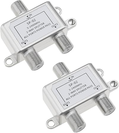2Pcs 2 Way Coax Splitter Digital Coax Splitter 2 Way Satellite Splitter ...