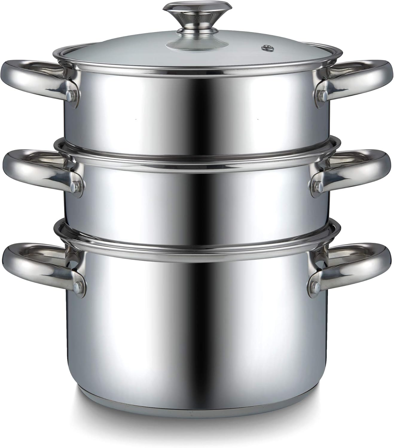 Cook N Home NC-00313 Double Boiler and Steamer Set, Stainless Steel ...