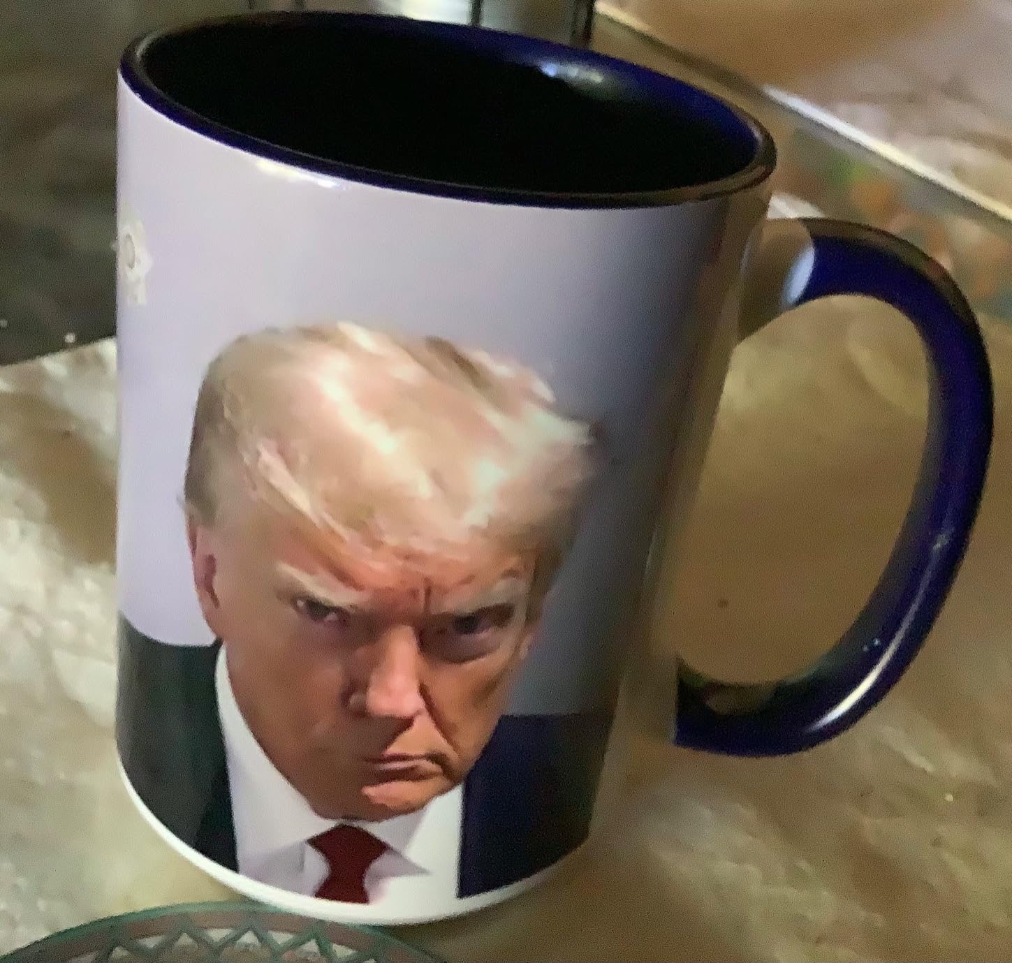 Amazon.com: Donald Trump Mugshot Photo Coffee Mug - Two Tone Color ...
