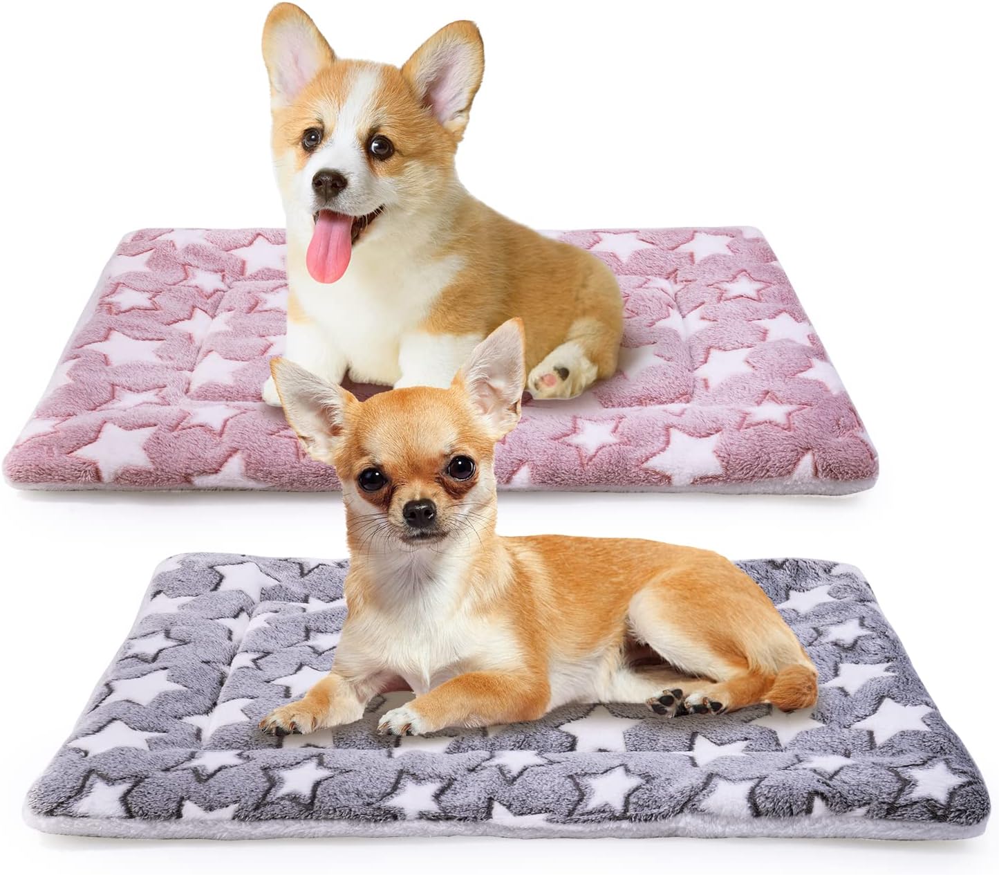 MICOOYO 2Pcs Dog Crate Bed Mattress, Fleece Pet Cushion Bed Mat ...