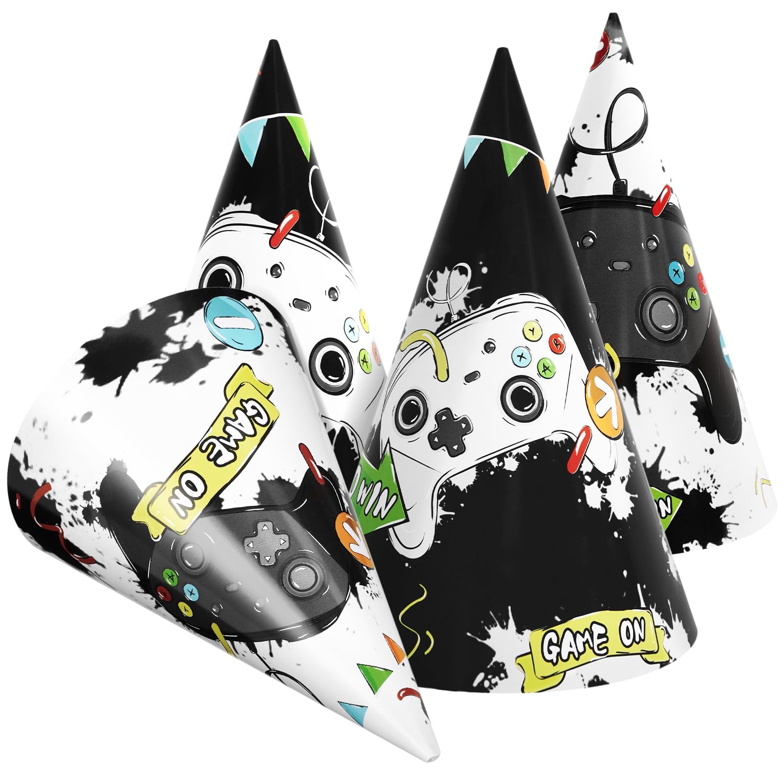 Amazon.com: WERNNSAI Video Game Birthday Party Hats - 12 PCS Gaming ...