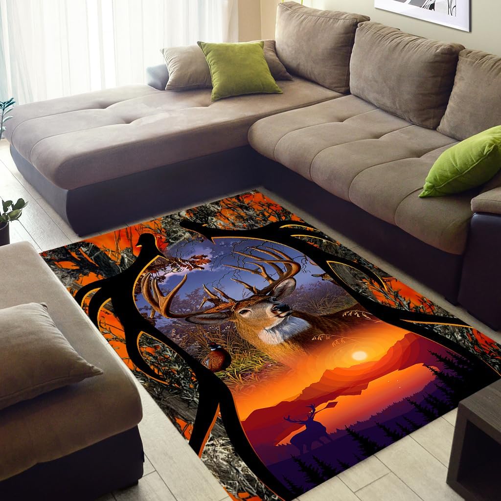 Amazon.com: NewGdecor Deer Rug-Elevate The Mountain Cabin Rug ...