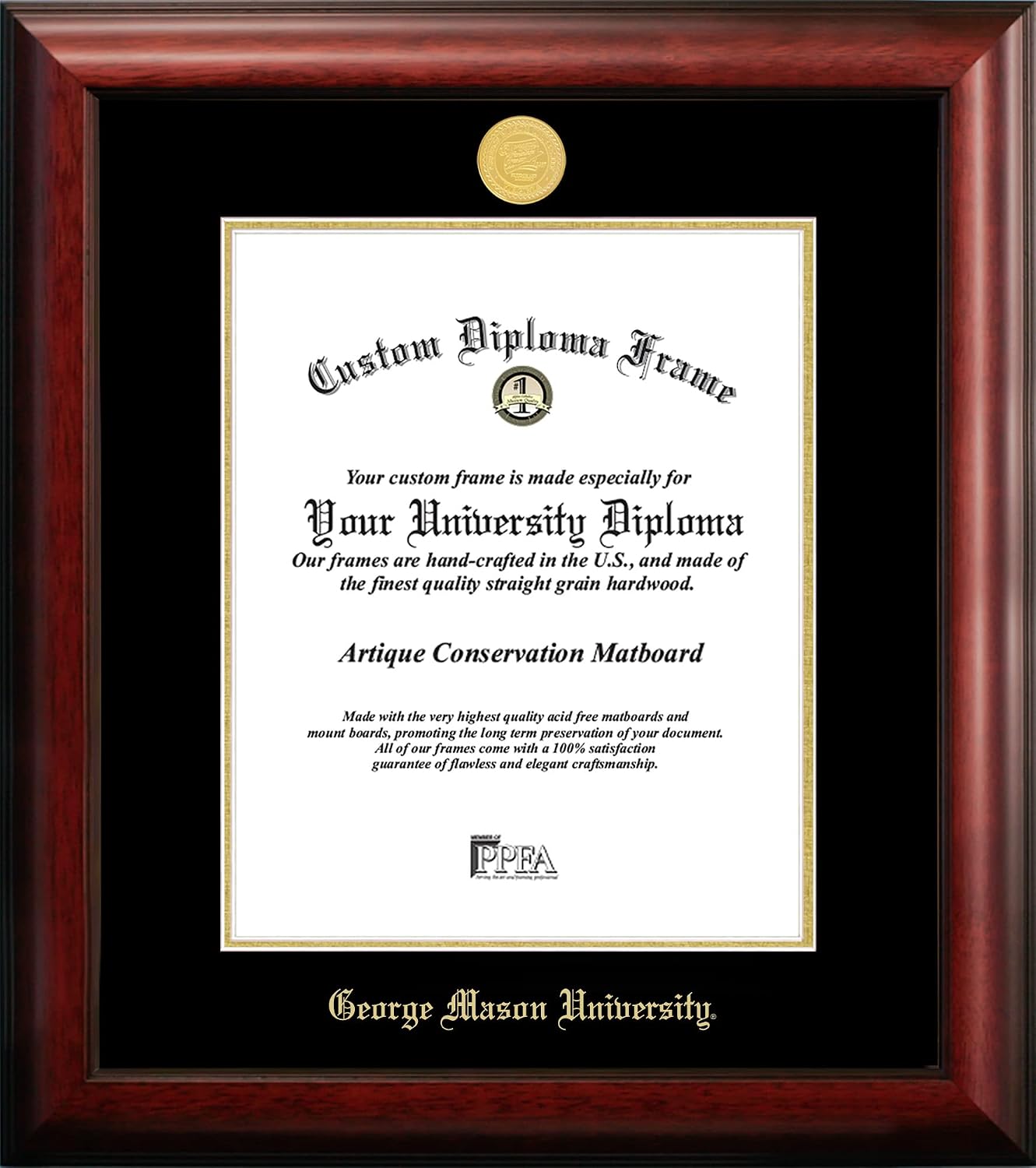 Amazon.com - Campus Images George Mason University Gold Embossed ...