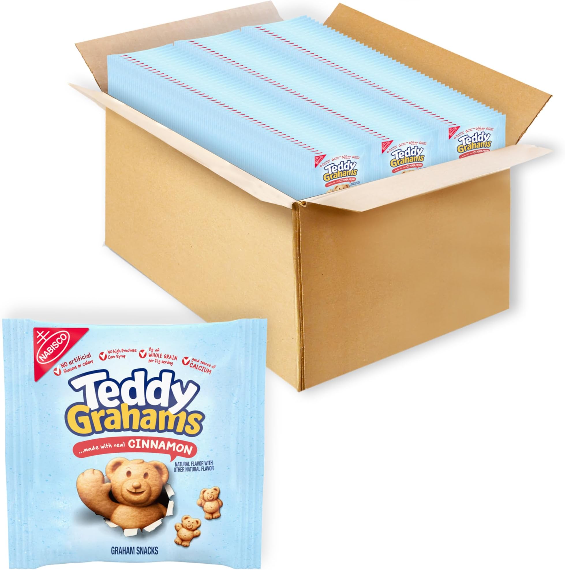 Amazon.com: TEDDY GRAHAMS Honey Graham Snacks, 12 Kids Snack Packs
