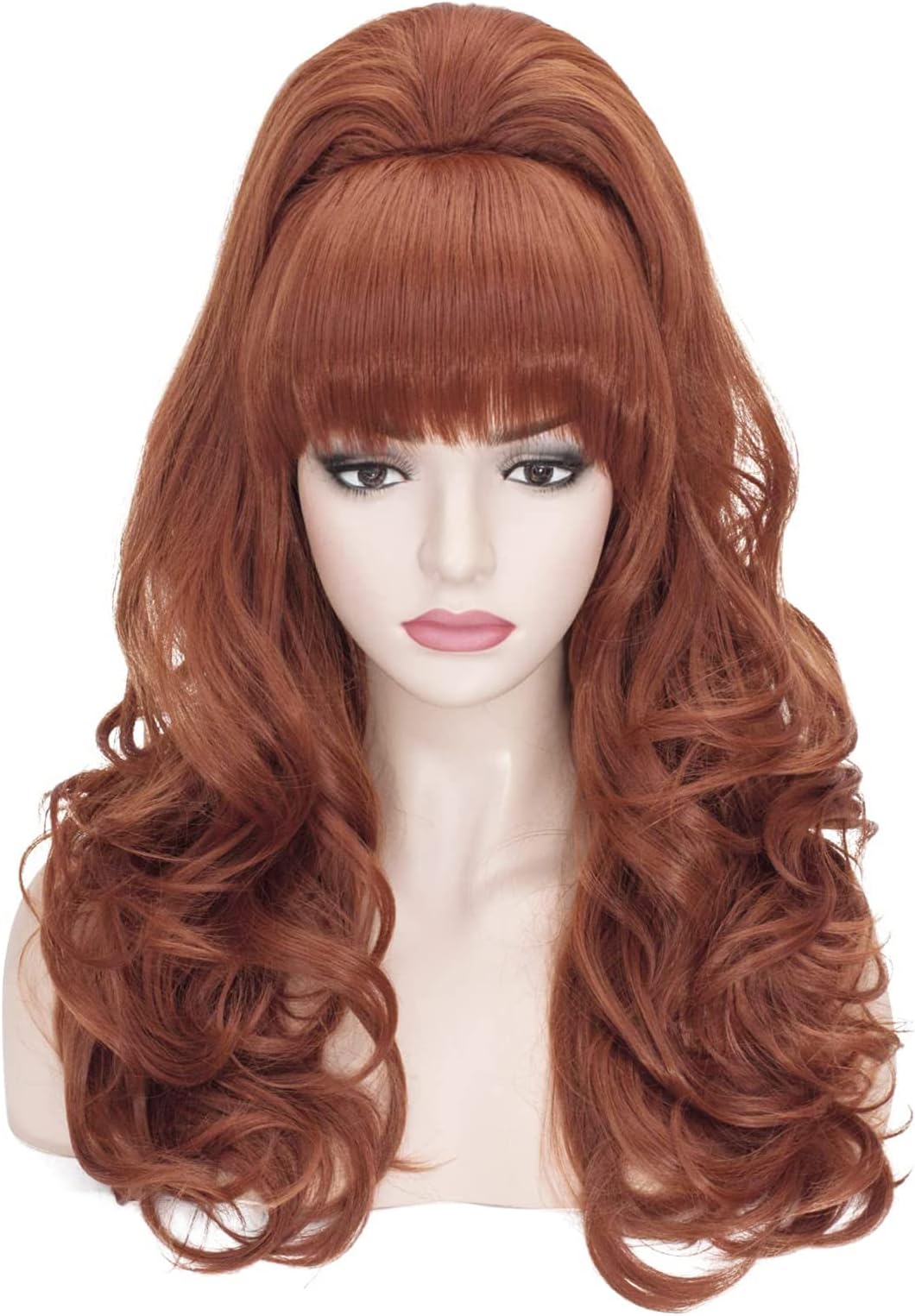 Amazon.com : Probeauty Long Wavy Auburn Copper Bouffant Beehive Wigs ...