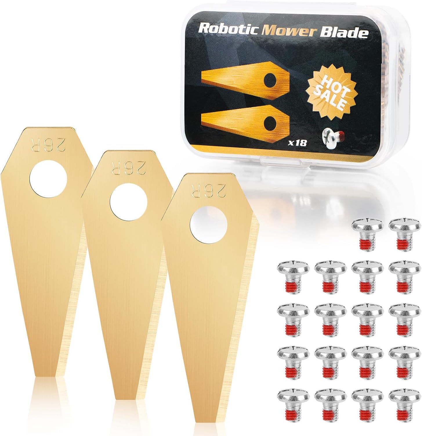 Pack of 18 Robotic Lawnmower Blades, Stainless Steel Robotic Lawnmower ...