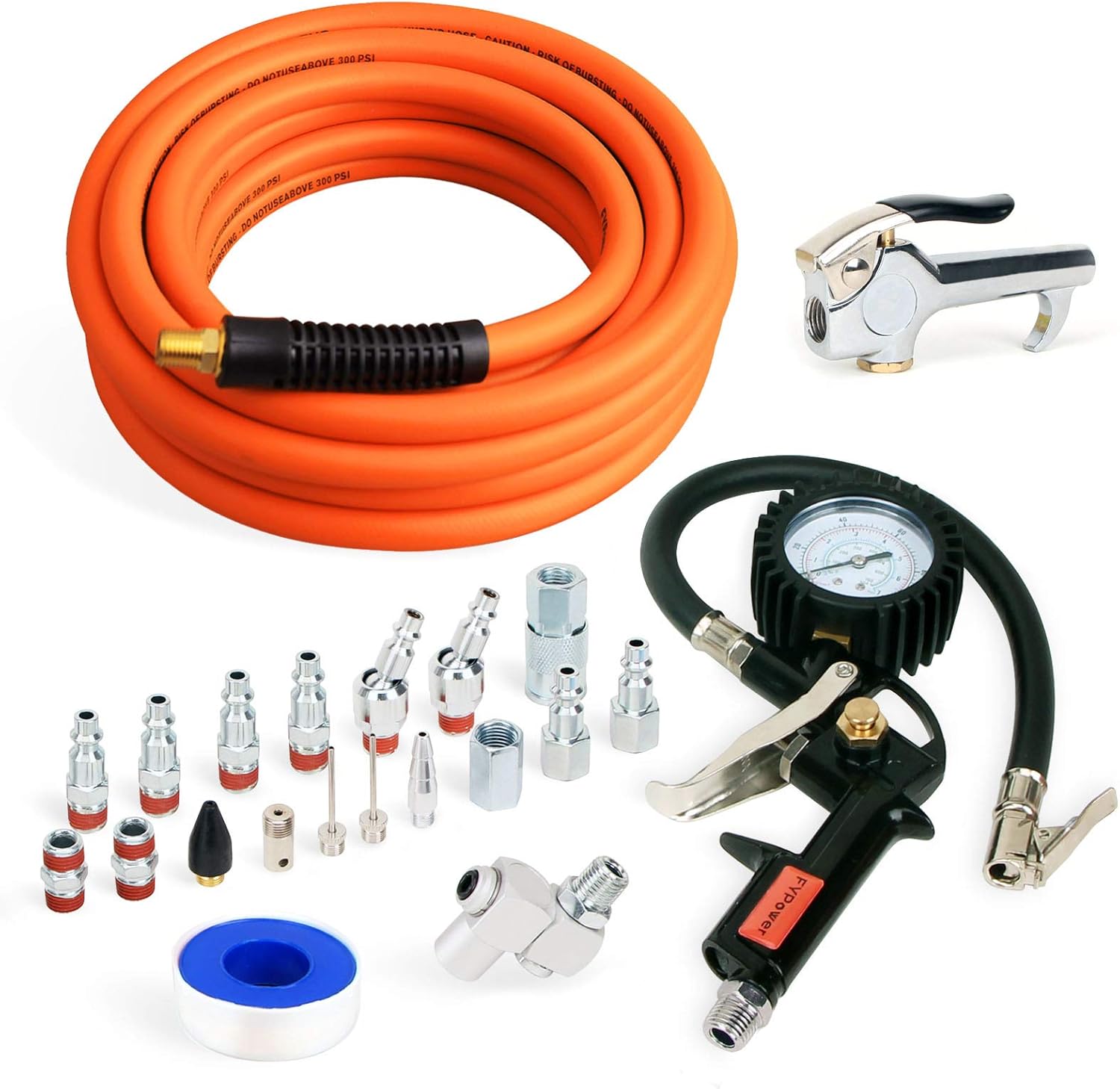 FYPower 22 Pieces Air Compressor Accessories kit, 3/8 inch x 25 ft ...