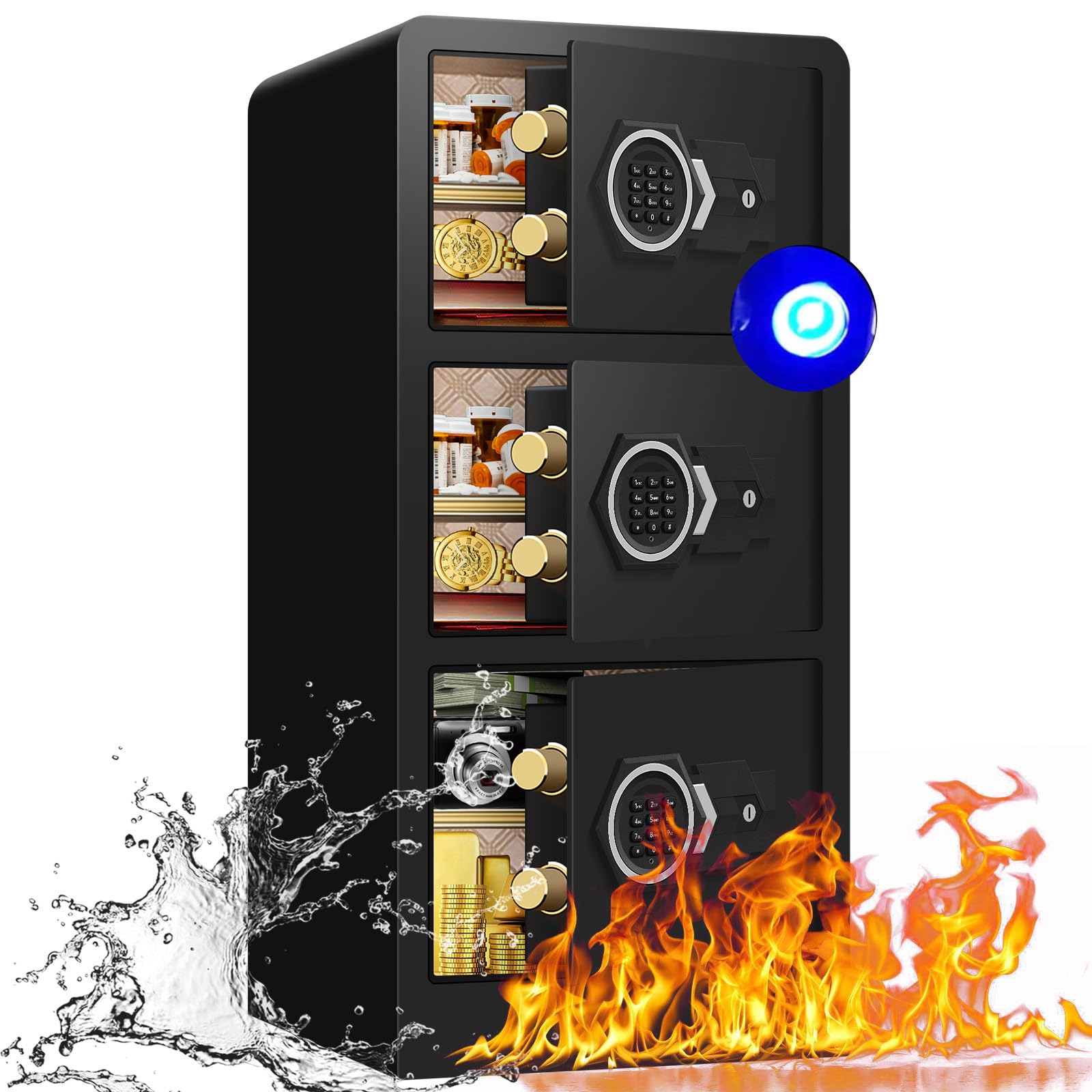 8.3 Cubic Feet Large Safes for Home Use Fire and Water proof, Digital ...
