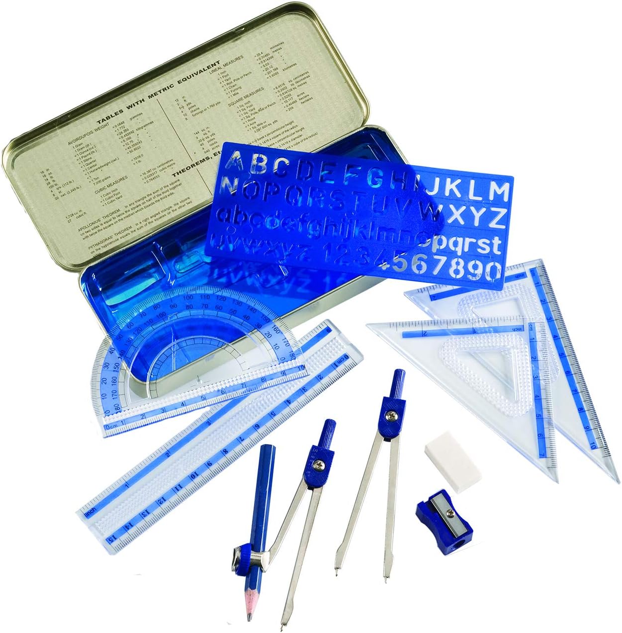 Amazon.com : Alvin, MS10, Mathematical Instrument Kit - 10-Piece Set ...