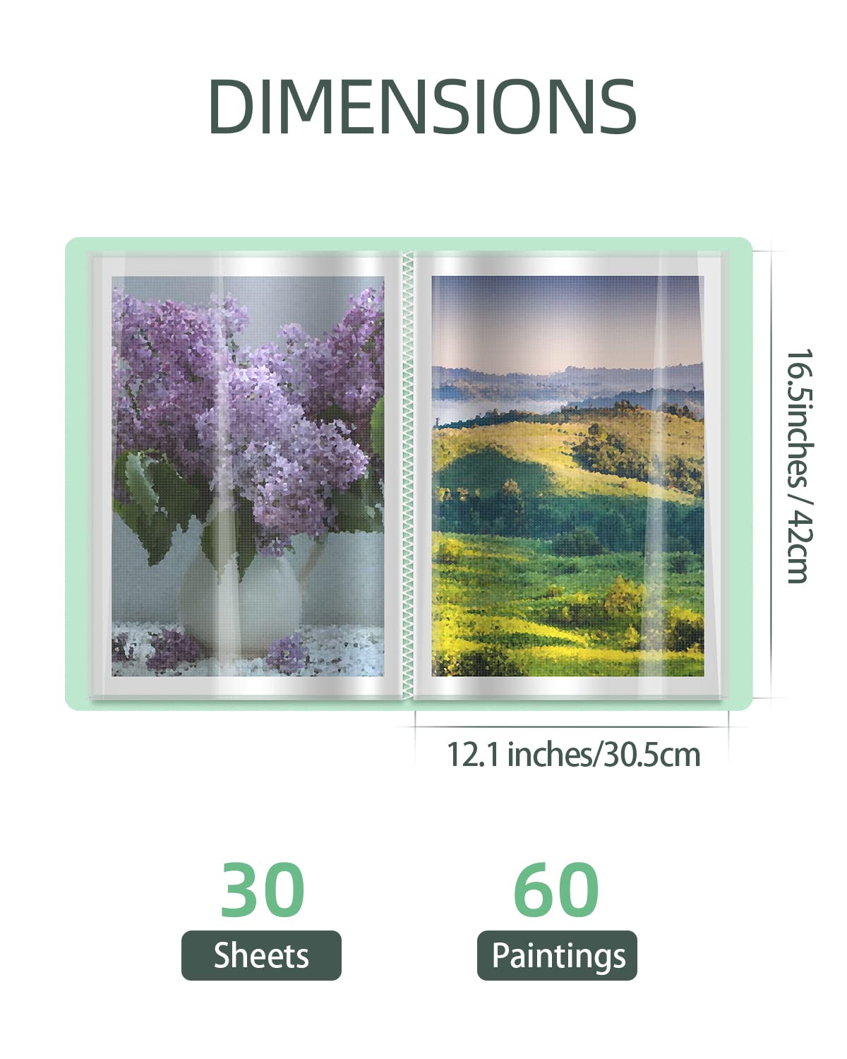 A3 Diamond Painting Storage Book for 60 Diamond Painting Pics, 30 Pages ...