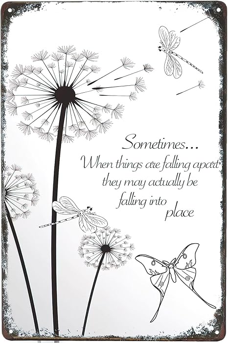 Amazon.com: Dandelion Inspirational Wall Art Vintage Metal Sign ...
