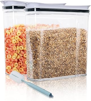 Amazon.com: FreshKeeper Cereal Containers Storage Set, Airtight Food ...