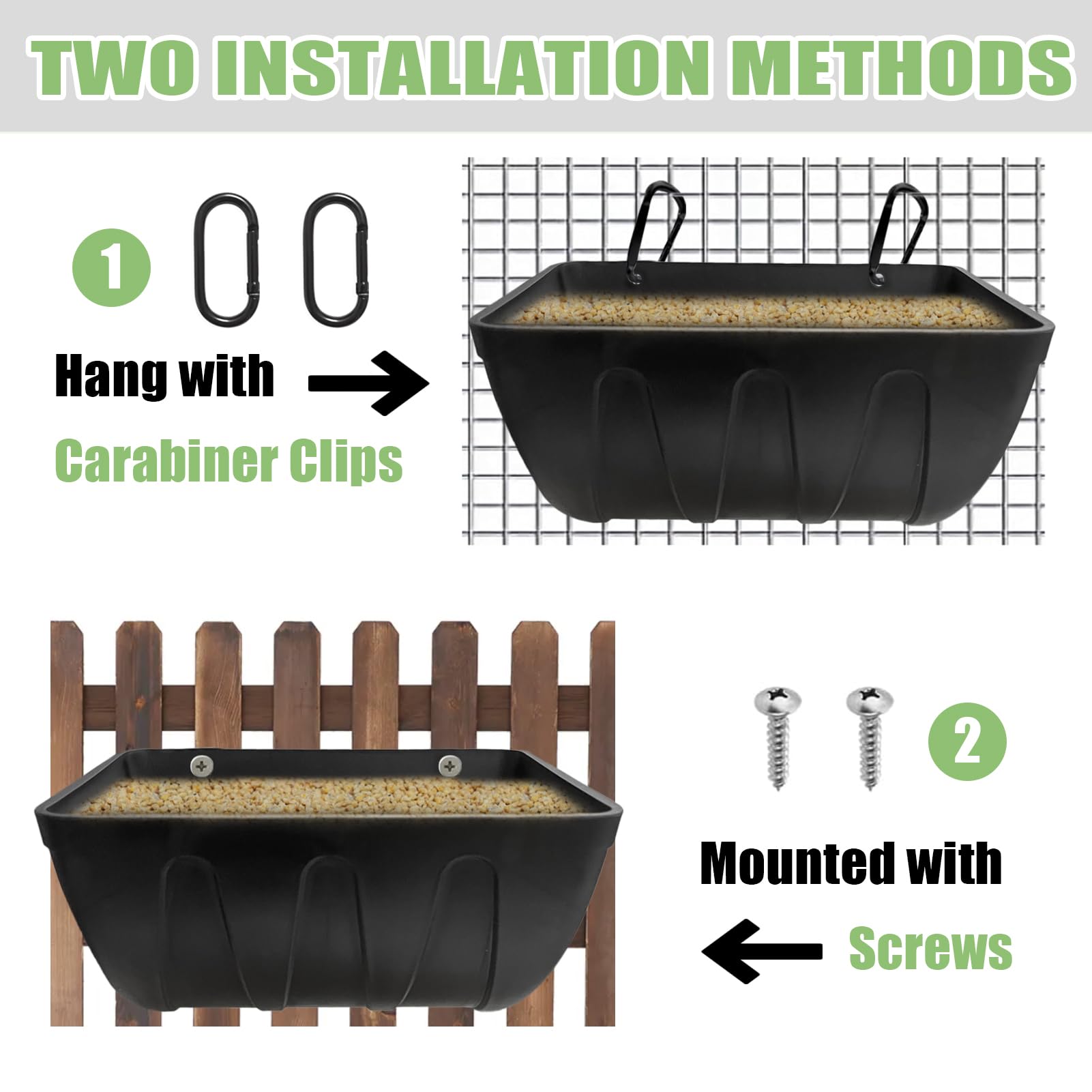 Snapklik.com : Hanging Chicken Feeder Trough, 4 Pack Fence Feed Feeder ...