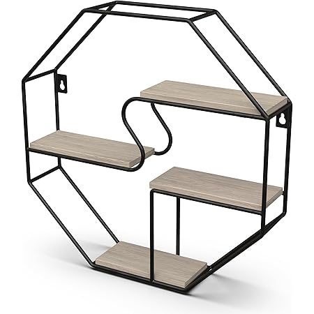 Amazon.com: Octagon Floating Wall Shelf (Black) : Home & Kitchen