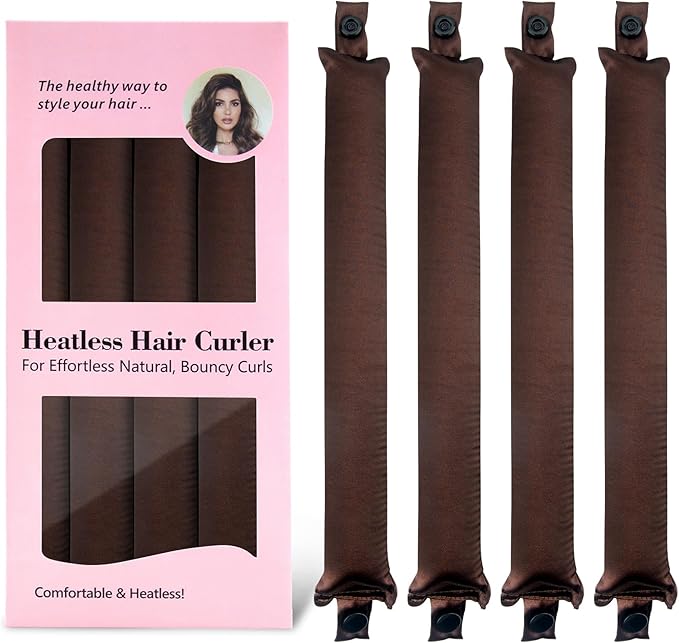 Yozexin 4Pcs Heatless Curlers, Heatless Blowout Rods, Overnight Blowout ...