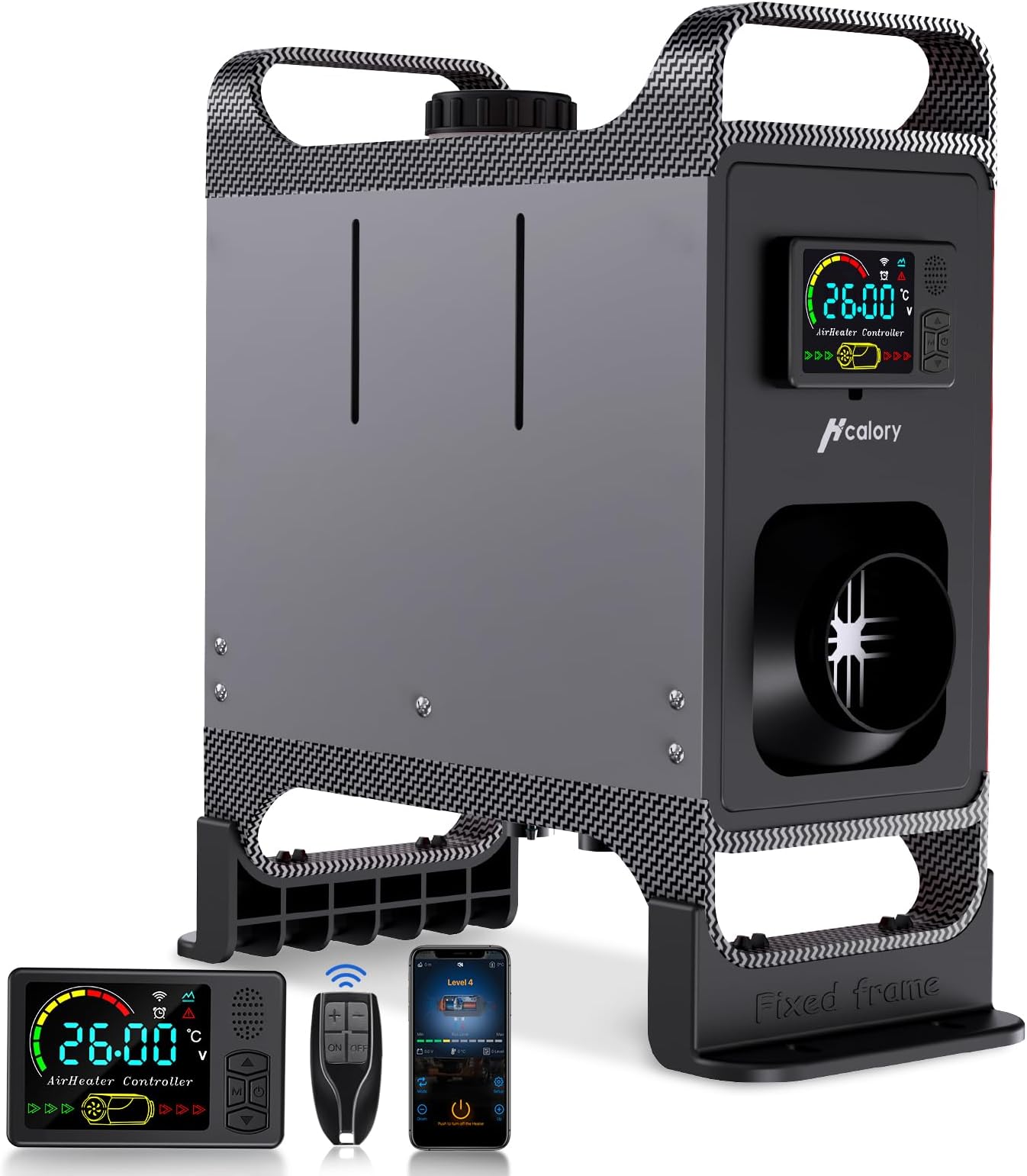 HCALORY 12V 24V 5KW-8KW Diesel Air Heater with Bluetooth APP Control ...