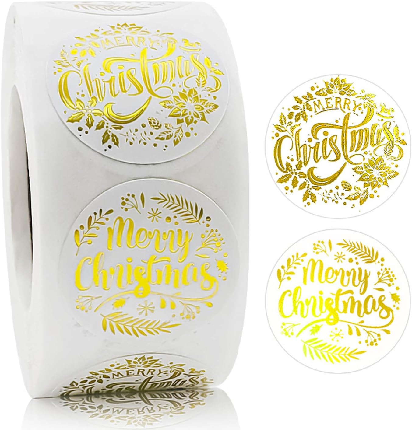 500 PCS Merry Christmas Stickers, Presents Cards Tag Happy Xmas Round ...