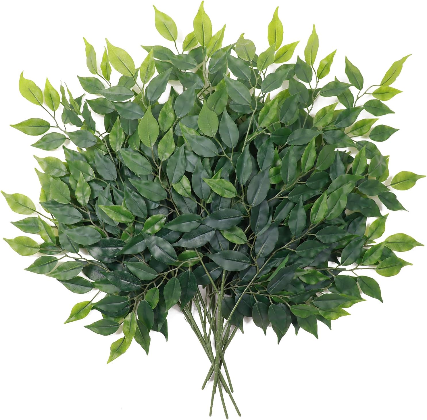 Amazon.com: mizii 12pcs Artificial Greenery Stems Silk Green Leaves ...