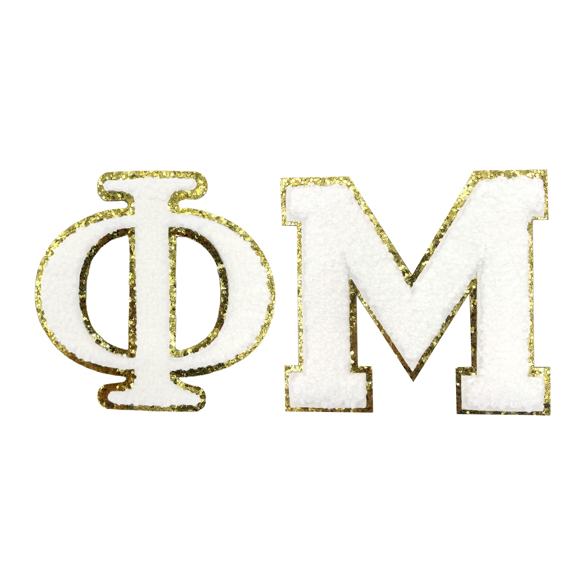 Amazon.com: Phi Mu Iron-On Greek Letter Chenille Patch Set