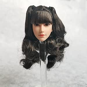 Amazon.com: 1/6 Scale Female Head Sculpt Pale Skin Long Hair Girl Head ...