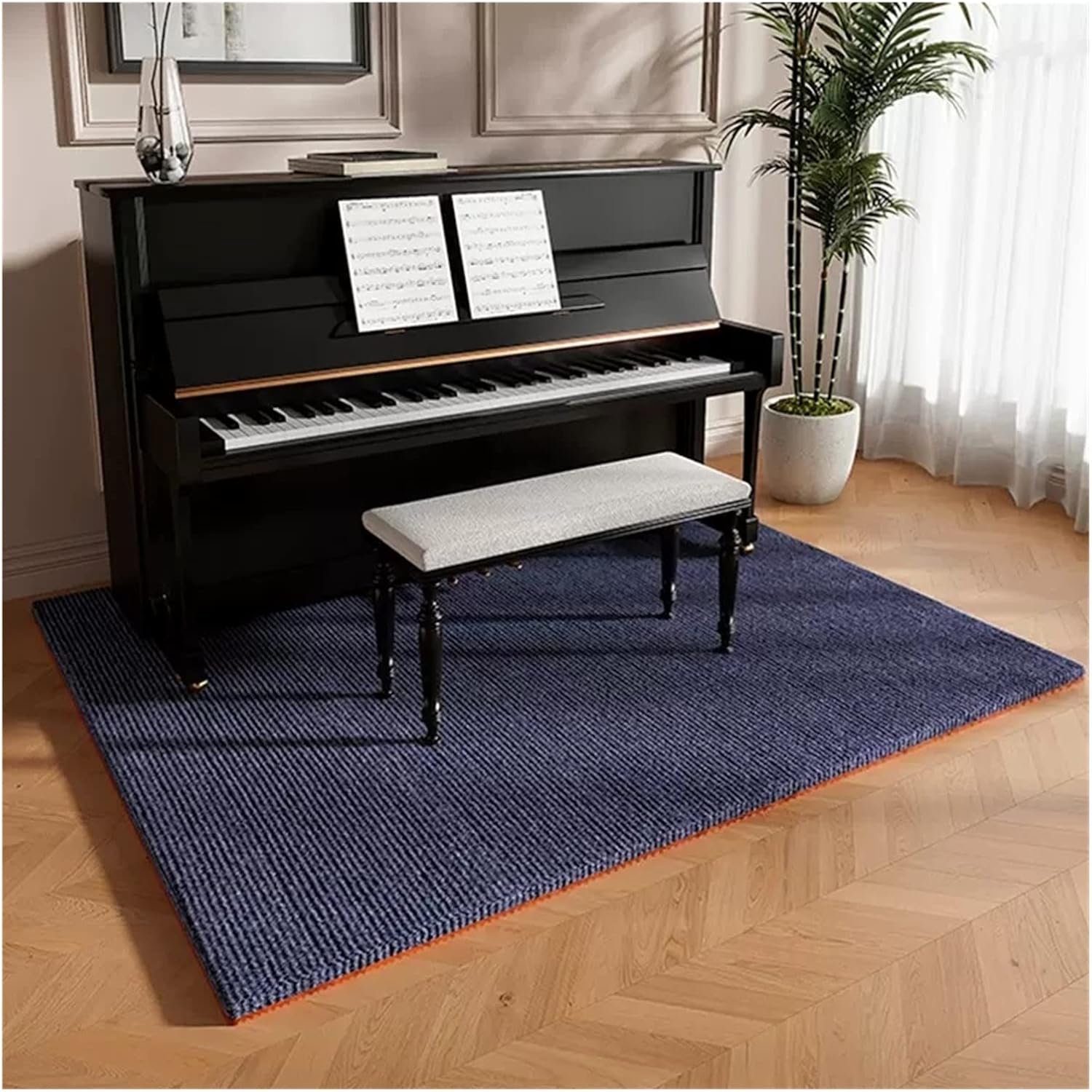 Amazon.com: Hand Braided Rug Upright Piano Soundproof Carpet, 160x140 ...