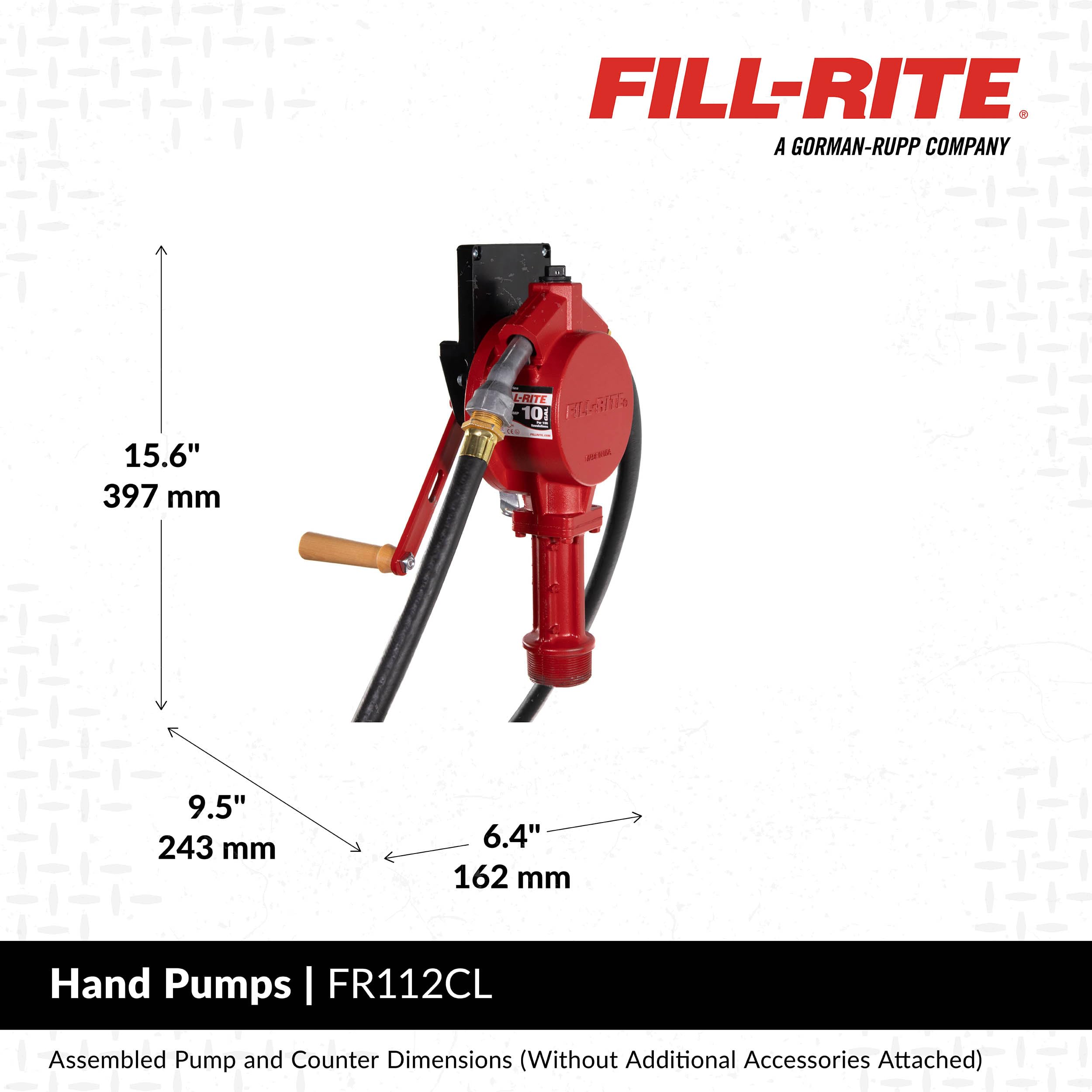 Snapklik.com : Fill-Rite FR112CL Fuel Transfer Rotary Hand Pump w/Liter ...