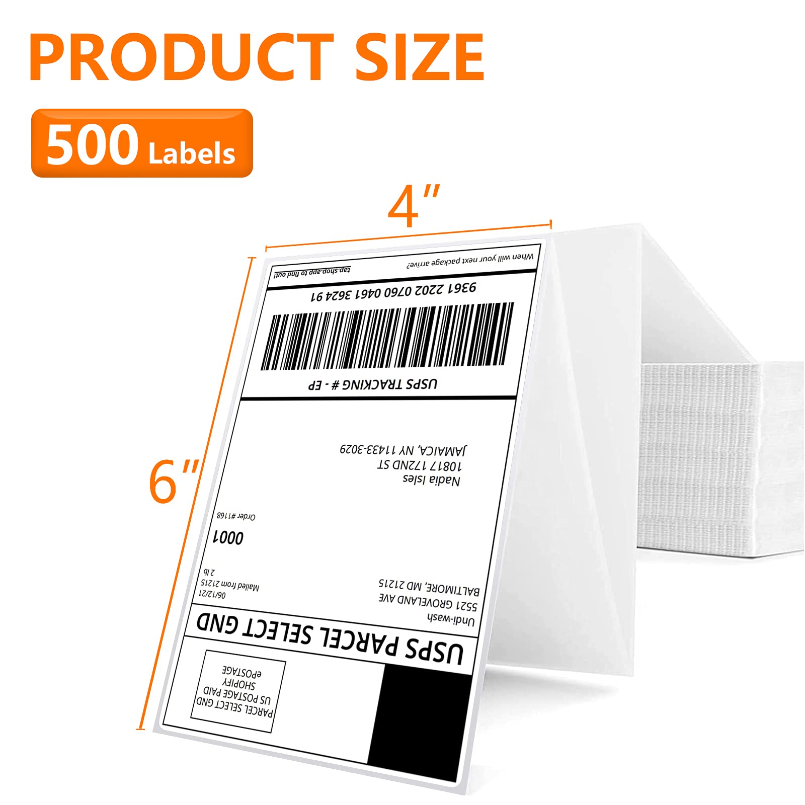 Snapklik.com : Thermal Direct Shipping Label Paper- 4 Rolls 4x6 ...