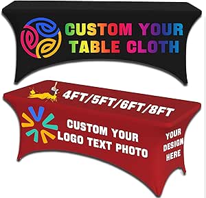 Custom Tablecloths with Business Logo or Text - Personalized Stretch ...
