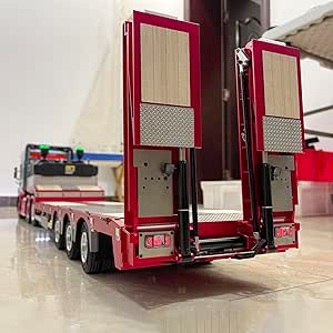 wheelfun 1/14 Gooseneck Trailer Three-axle Metal CNC Trailers Heavy ...