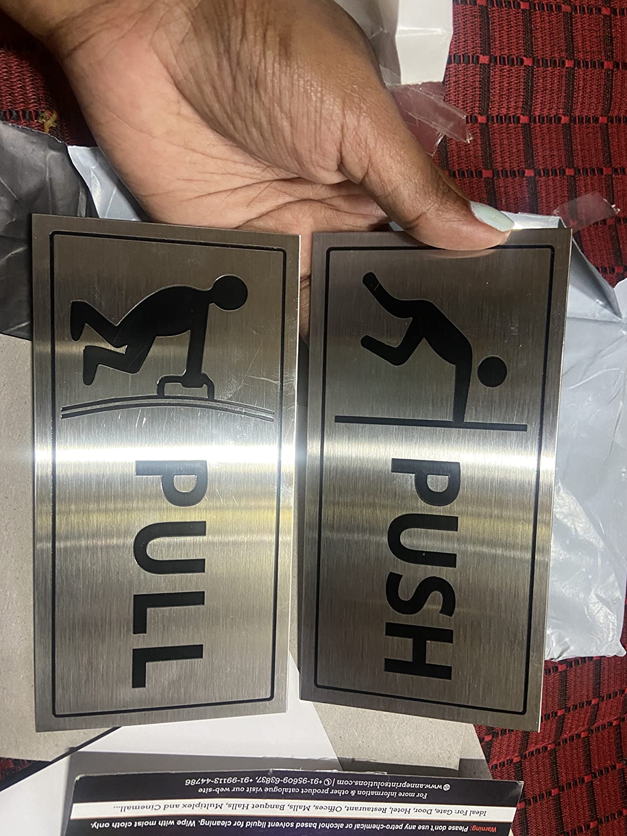 Anne Print Solutions® Push Pull Steel Size 6 X 3 Inch* Self Adhesive ...