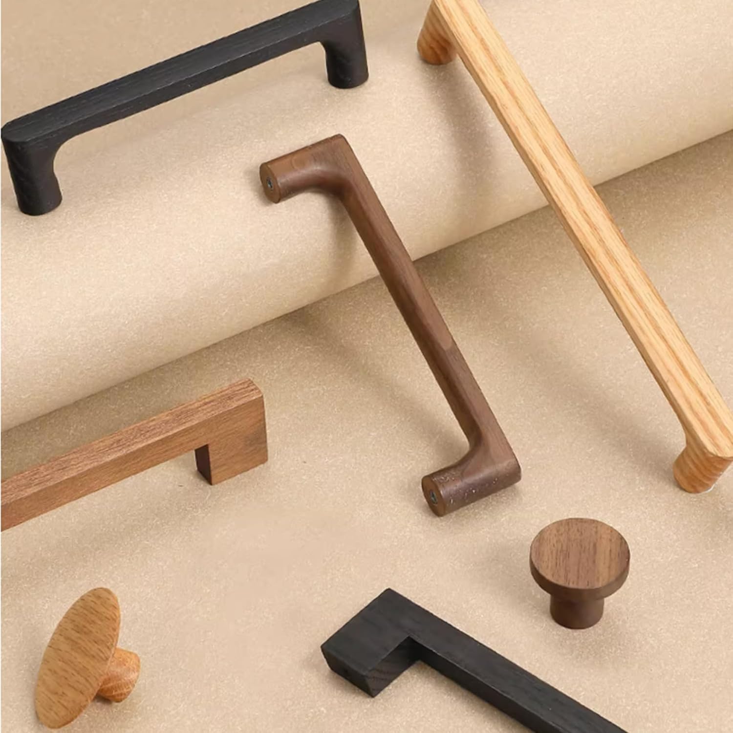 LBFEEL 5" Wood Drawer Pulls Handle Walnut Dresser Knob Oak Cabinet ...