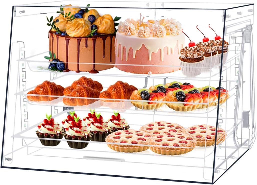 Amazon.com: HODLBIT Pastry Display Case, Clear Bread Box, 3-Tier ...