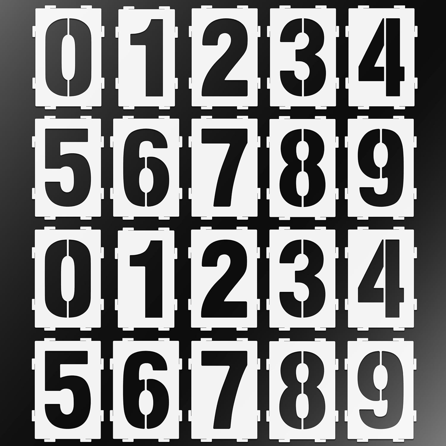Amazon.com: Stencilogy® Interlocking Number Stencil Set – 20 Reusable ...