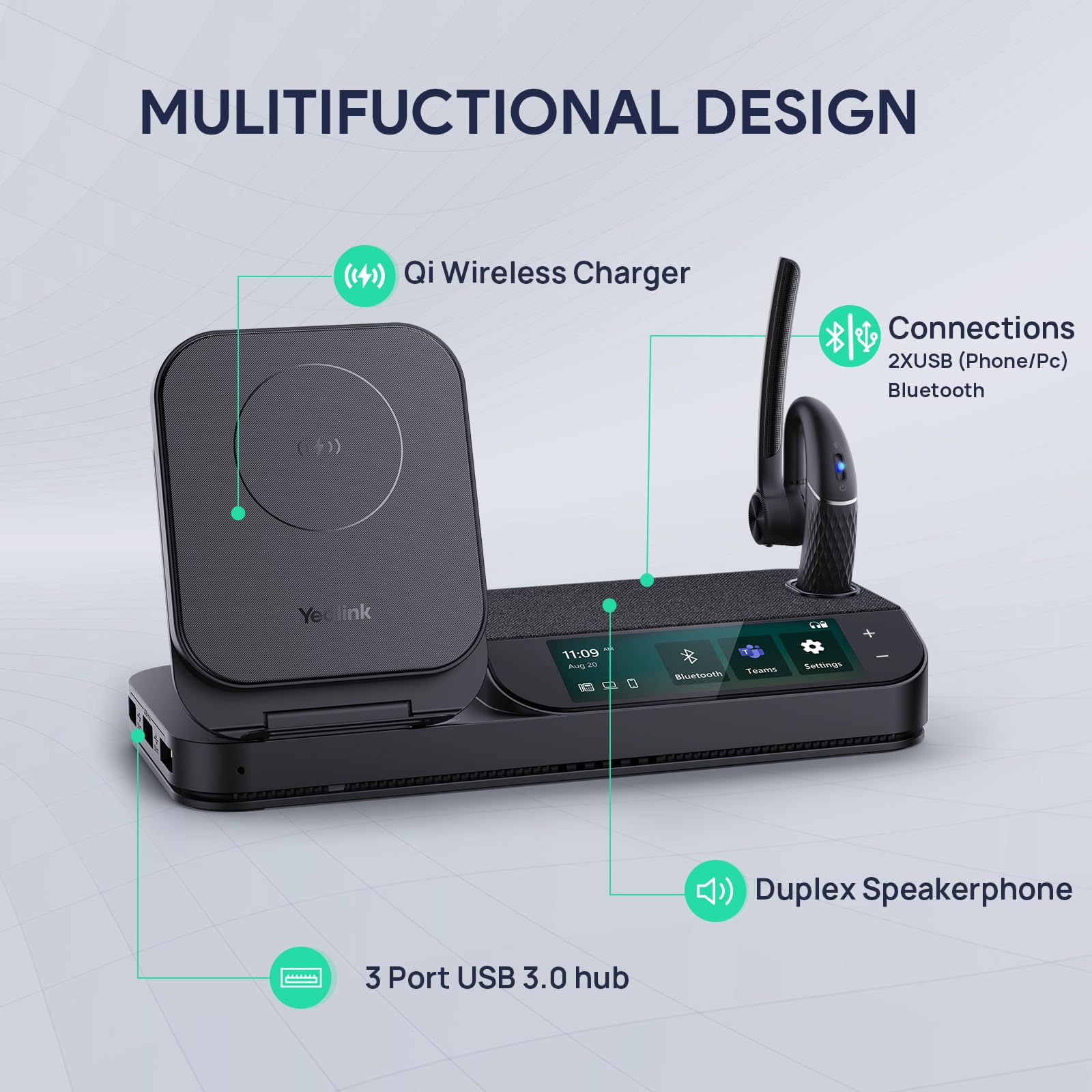 Snapklik.com : Yealink BH71 Bluetooth Headset Workstation, Office Wireless Headset