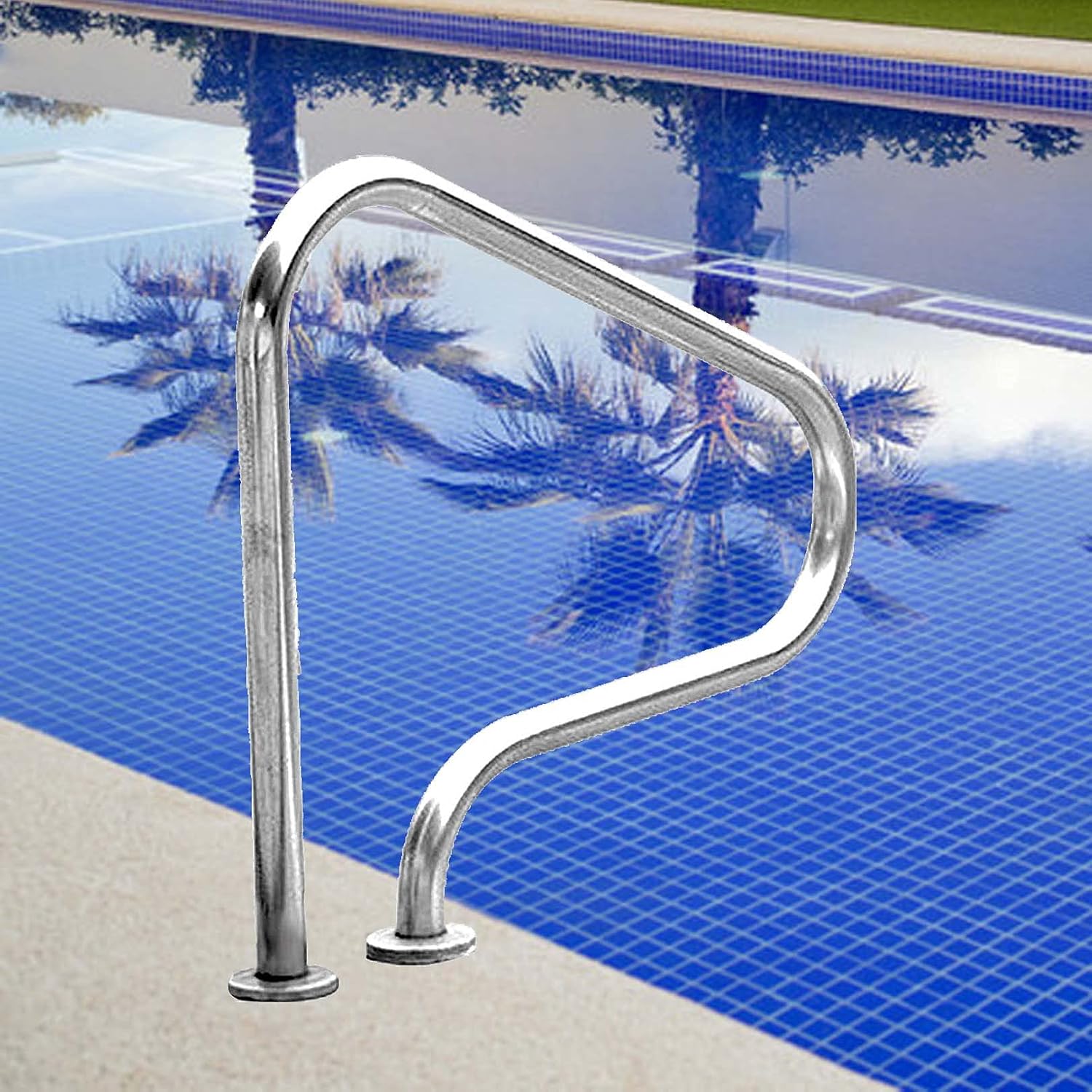 Amazon.com: BTZHY Pool Handrails Silver Swimming Pool Stair Rail, Anti ...