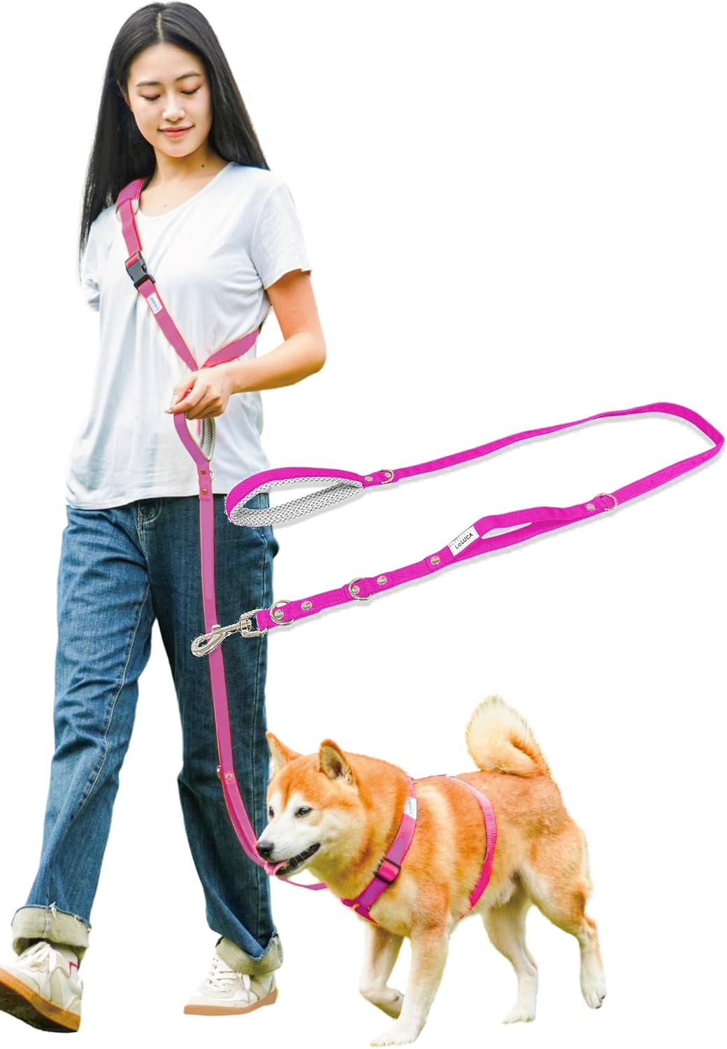 Amazon | [LaLUCA GOODS] 犬 ショルダーリード 小型犬 中型犬 大型犬 アドバンスモア ハンズフリー ピンク リードパーツ Sサイズ | LaLUCA GOODS ...